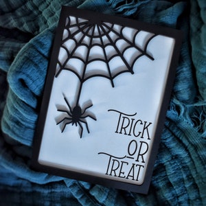 Halloween Decor Signs Spooky Shelf Sitters Spiderweb Sign Trick or ...