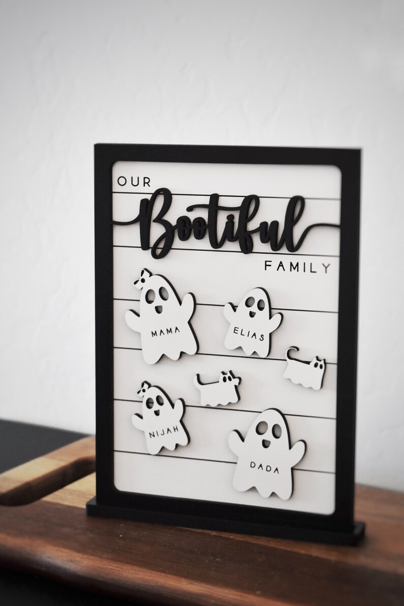 Our Bootiful Family Sign | Customized Family Ghost Sign | Halloween Sign | Halloween Decor ...