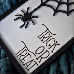 Halloween Decor Signs Spooky Shelf Sitters Spiderweb Sign Trick or ...