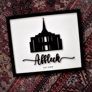 LDS Family Temple Last Name Sign | Temple Emblem Family Mormon Sign ...