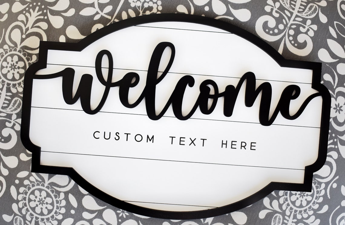 Customizable Welcome Door Sign Farmhouse Custom Sign Front - Etsy