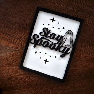 Stay Spooky Sign Halloween Decor Signs Spooky Shelf Sitters Trick or ...