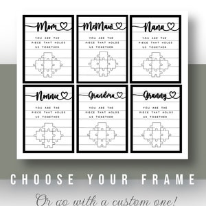 Custom Mothers Day Puzzle Sign | Mom You Are the Piece That Holds Us ...