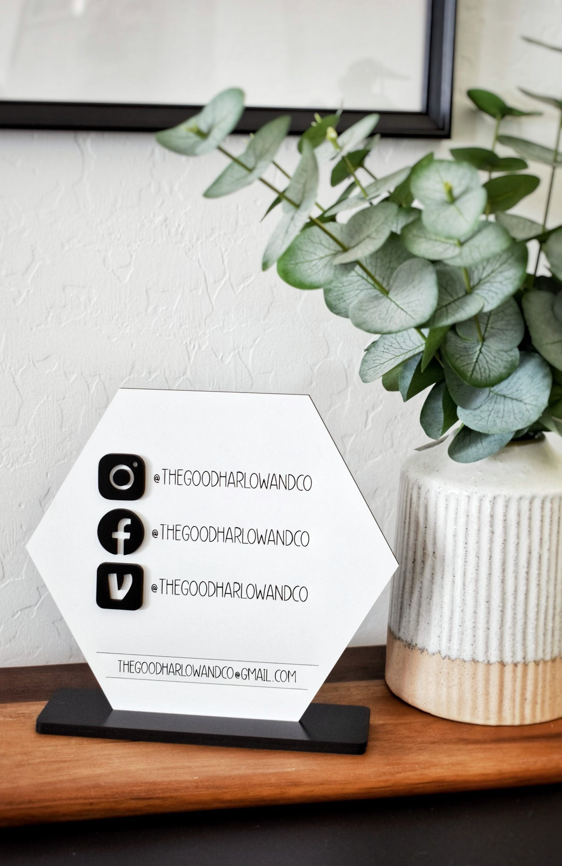 Social Media Sign Black and White Social Media Handle | Etsy