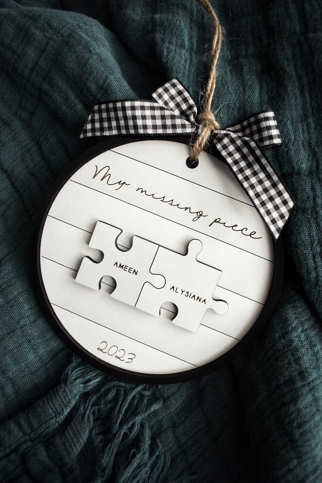 My Missing Piece Custom Engraved Couples Christmas Ornament Gift ...