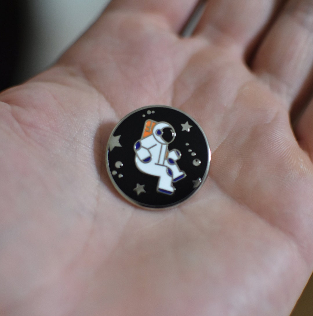 Silver Astronaut and Stars Pin - Etsy