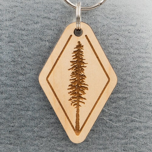 Custom Logo Keychain Laser Engraved Wood Keychain - Etsy