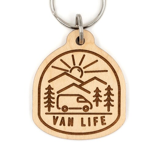 Van Life Wood Keychain - Etsy