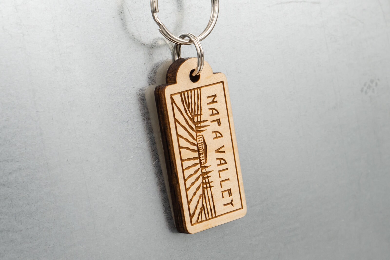 Napa Valley Keychain Laser Cut and Engraved Finished Wood | Etsy