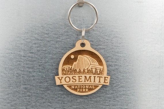 Yosemite National Park Wood Keychain Half Dome With Forest - Etsy