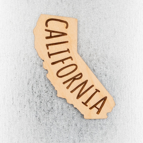 California State Shape Wood Fridge Magnet Laser Cut and - Etsy