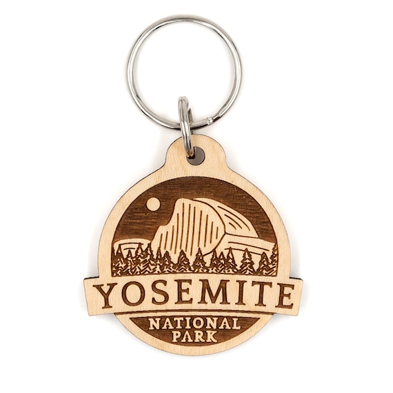 Yosemite National Park Wood Keychain Half Dome With Forest - Etsy