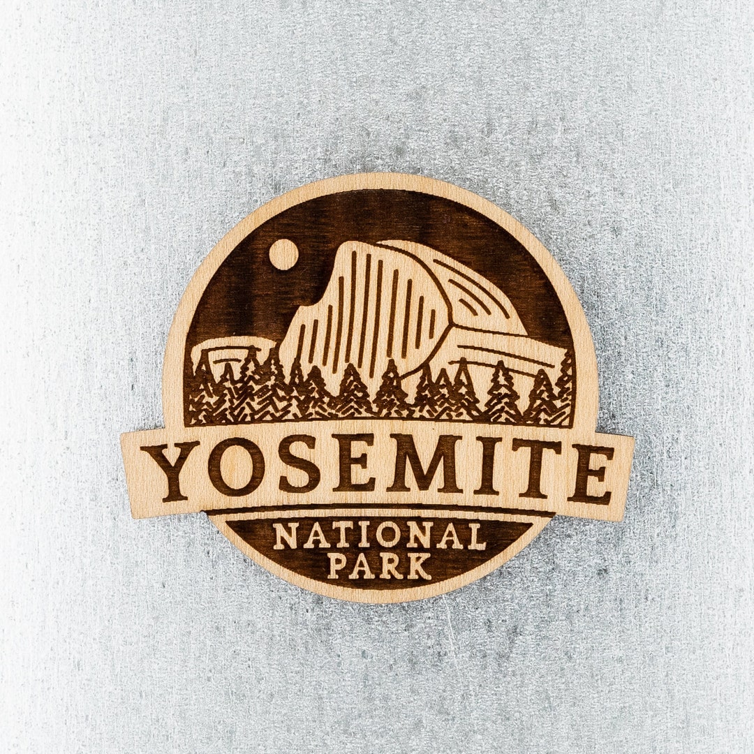 Yosemite National Park - Wood Fridge Magnet - Half Dome With Forest ...
