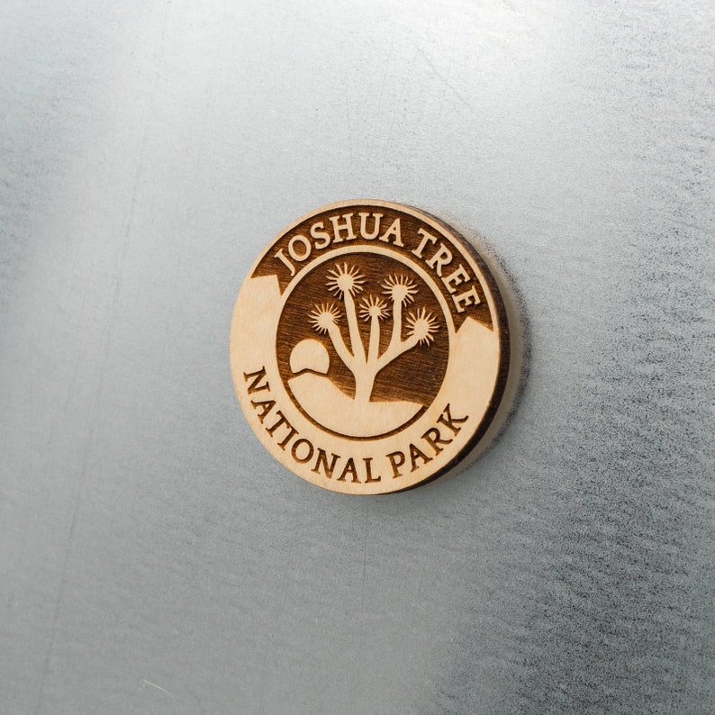 Joshua Tree National Park Circle Wood Fridge Magnet Laser | Etsy