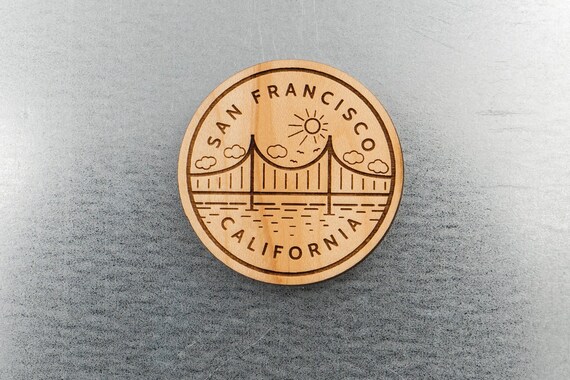 San Francisco Bridge Golden Gate Bridge Wood Fridge Magnet | Etsy
