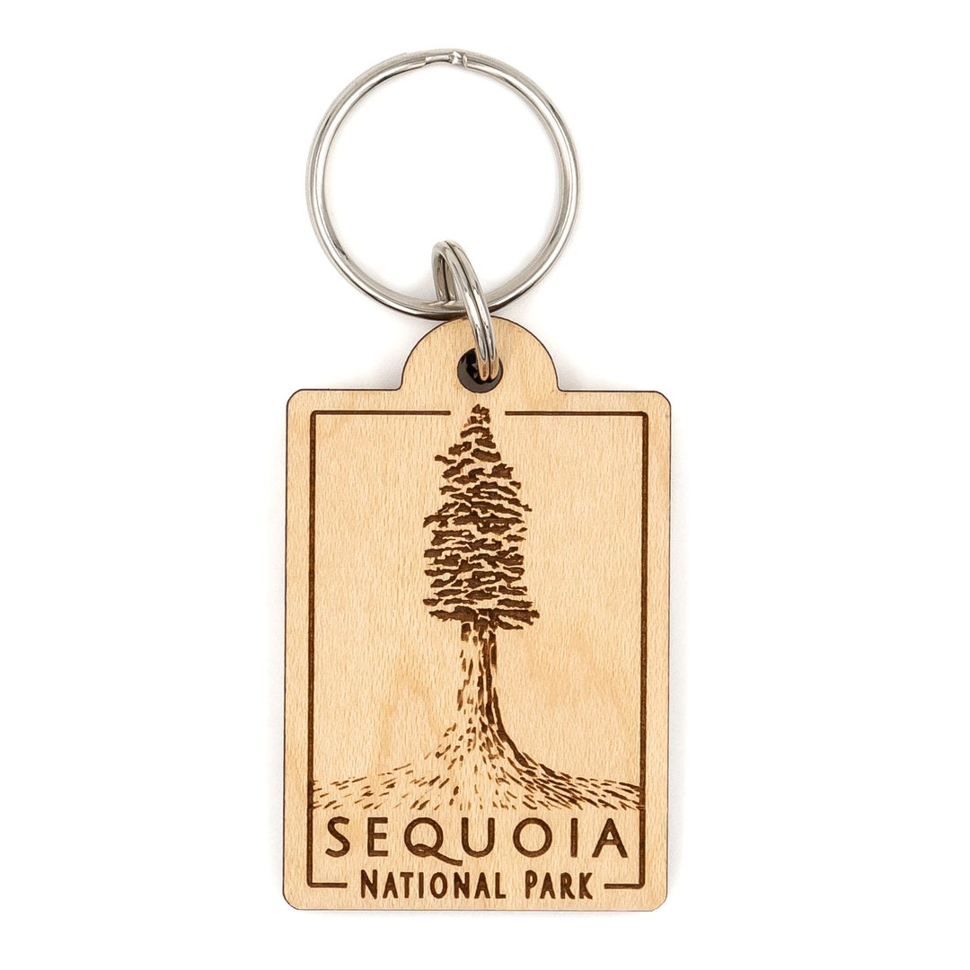 Parque Nacional Sequoia Árbol - Llavero de madera - secuoya, tres ríos ...
