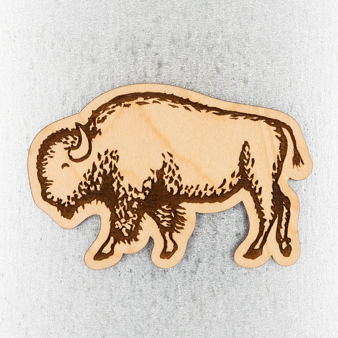 Bison Wood Magnet - Buffalo, Cattle, Prairie, Old West, Grasslands ...