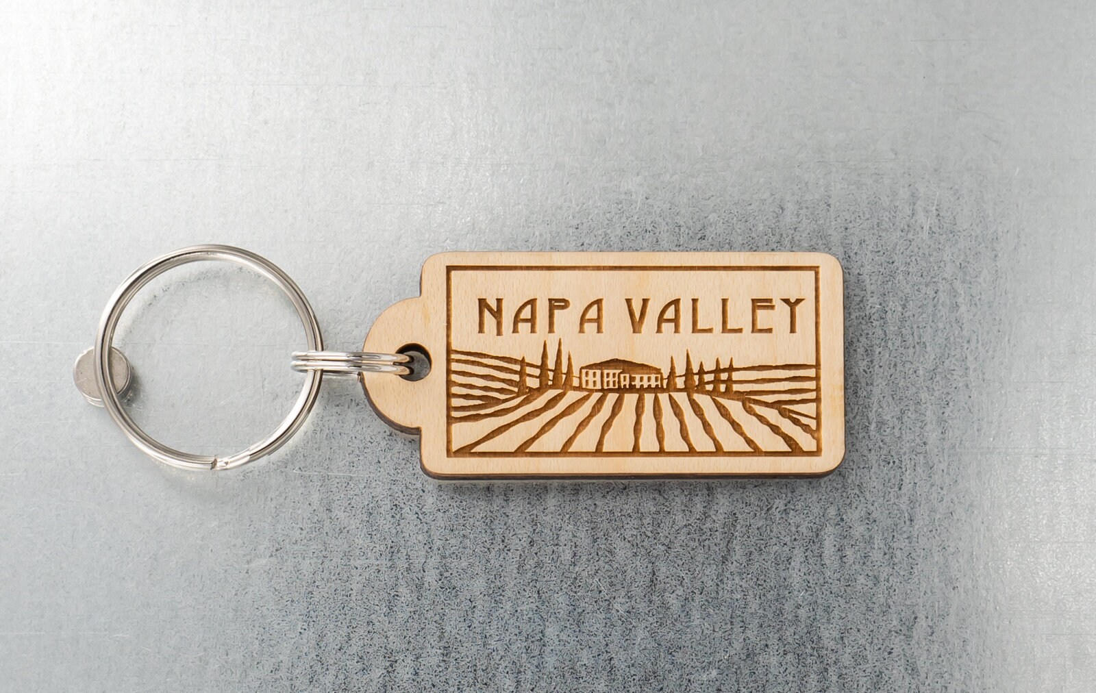 Napa Valley Keychain Laser Cut and Engraved Finished Wood | Etsy