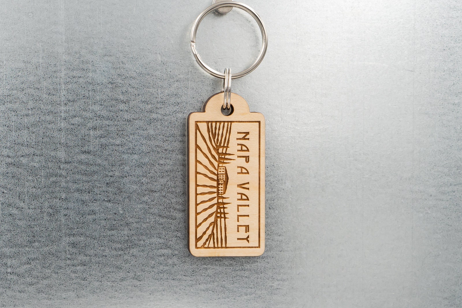 Napa Valley Keychain Laser Cut and Engraved Finished Wood | Etsy