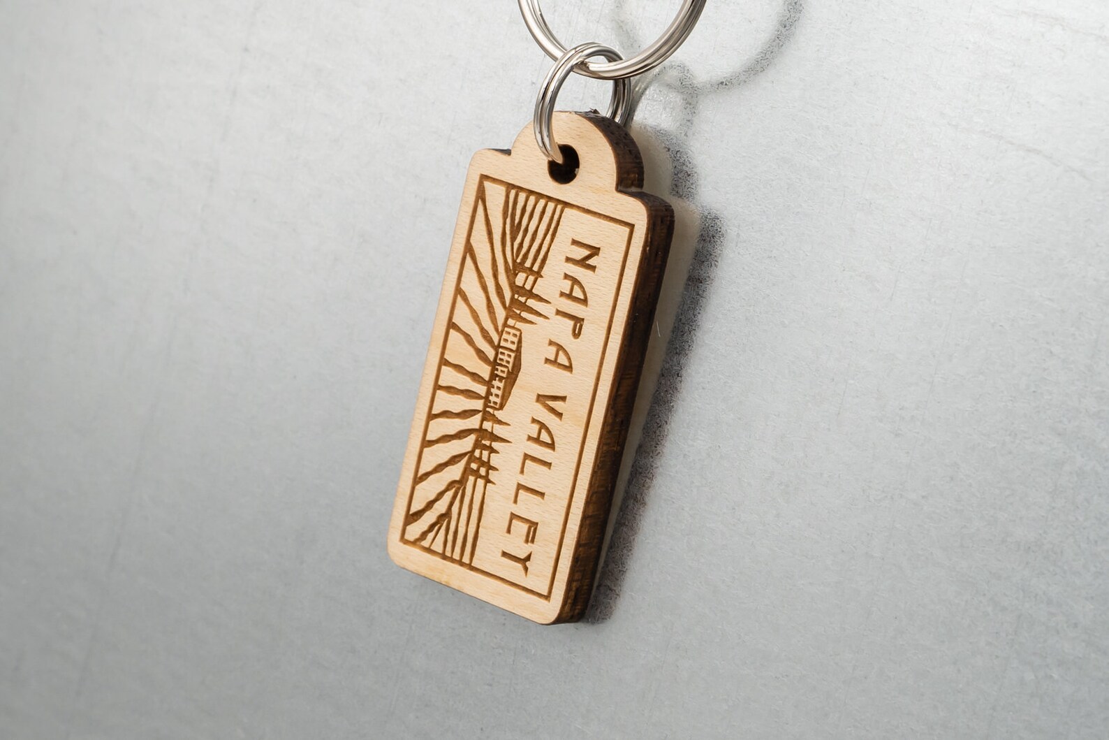 Napa Valley Keychain Laser Cut and Engraved Finished Wood | Etsy