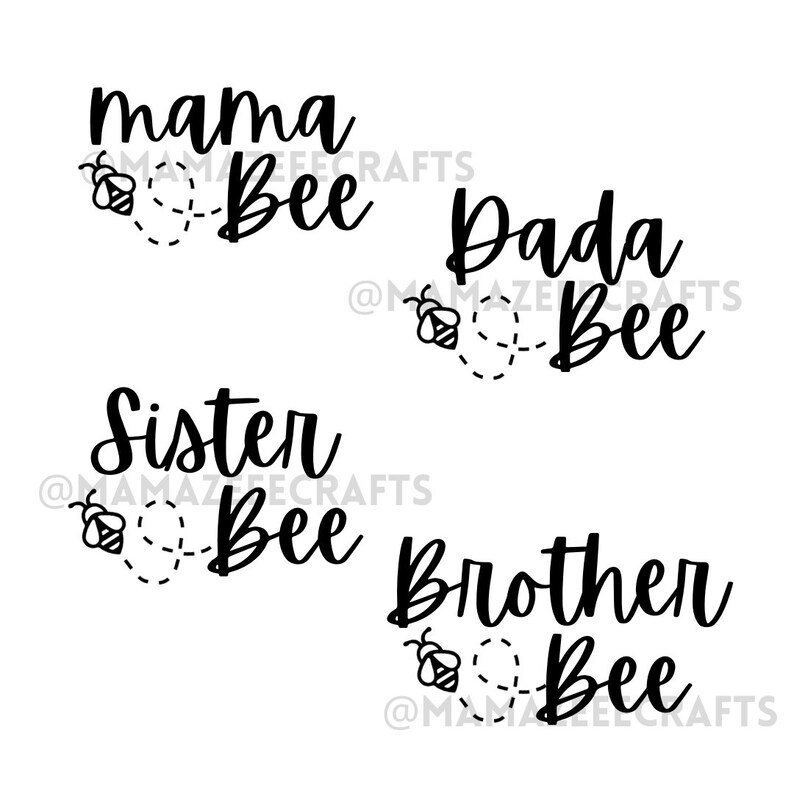 Mama Bee PNG, Family Bee Bundle, Dada Bee, Sister Bee, Brother Bee ...