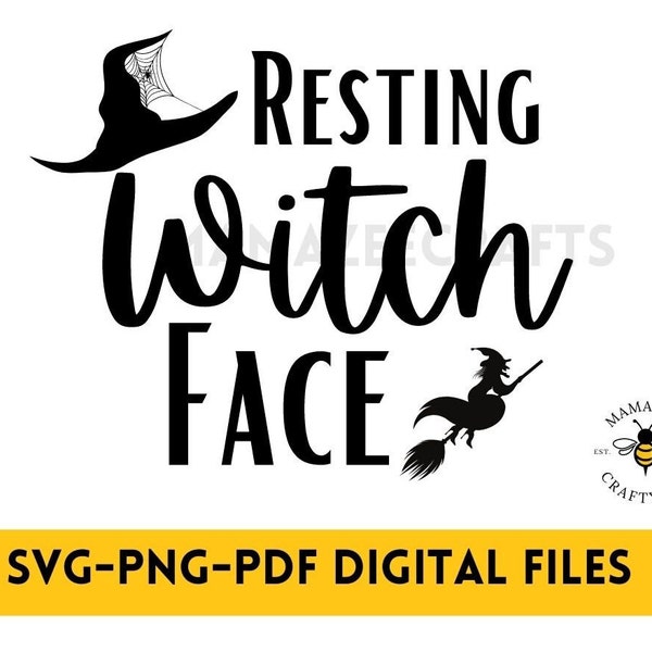 Resting Witch Face Svg - Etsy