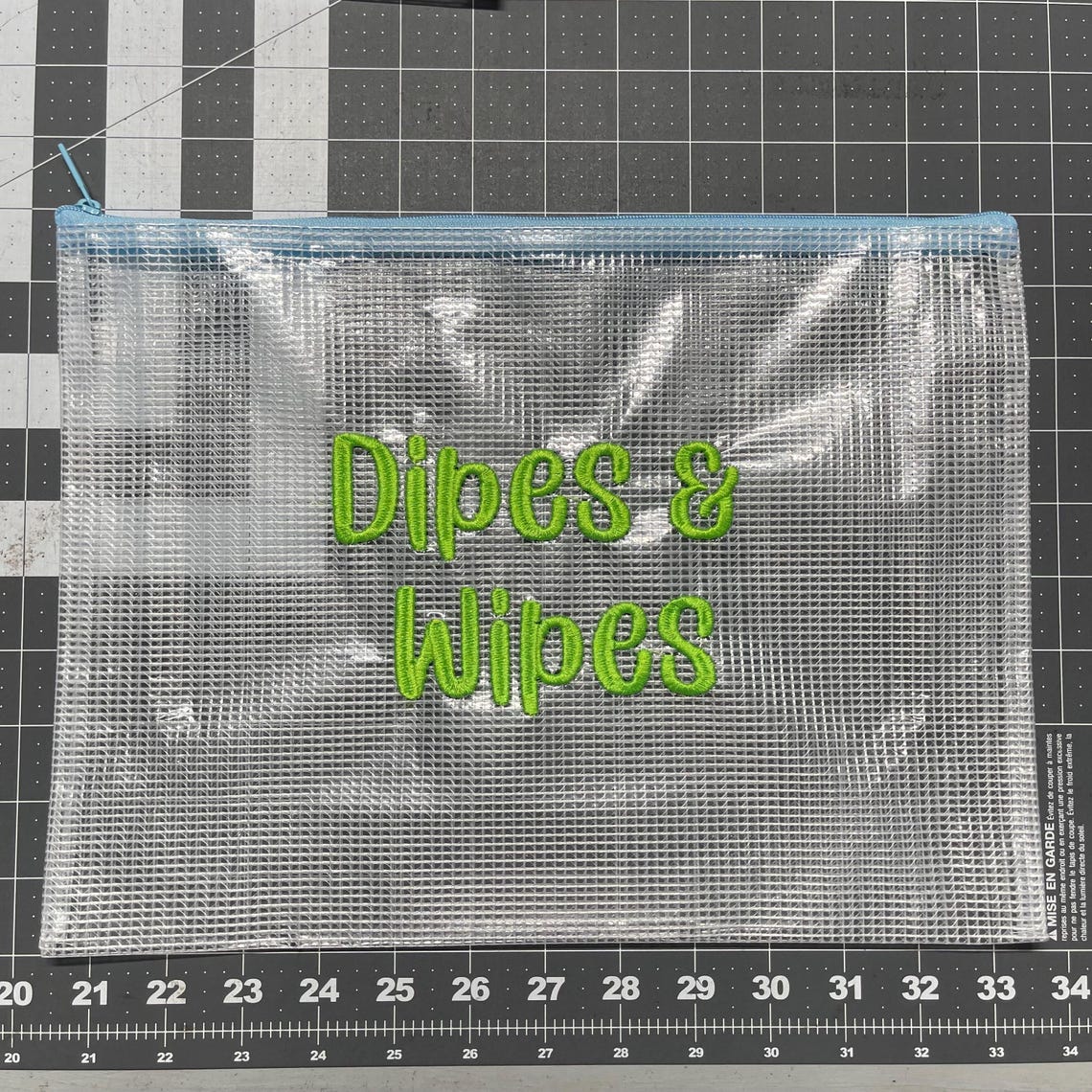 Personalized Mesh Zipper Pouch 10x13 Custom Embroidered Name Bag for ...