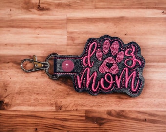 Dog Mom Key Fob, Fur Mom Gift, Embroidered Keychain, Mother's Day Gift ...