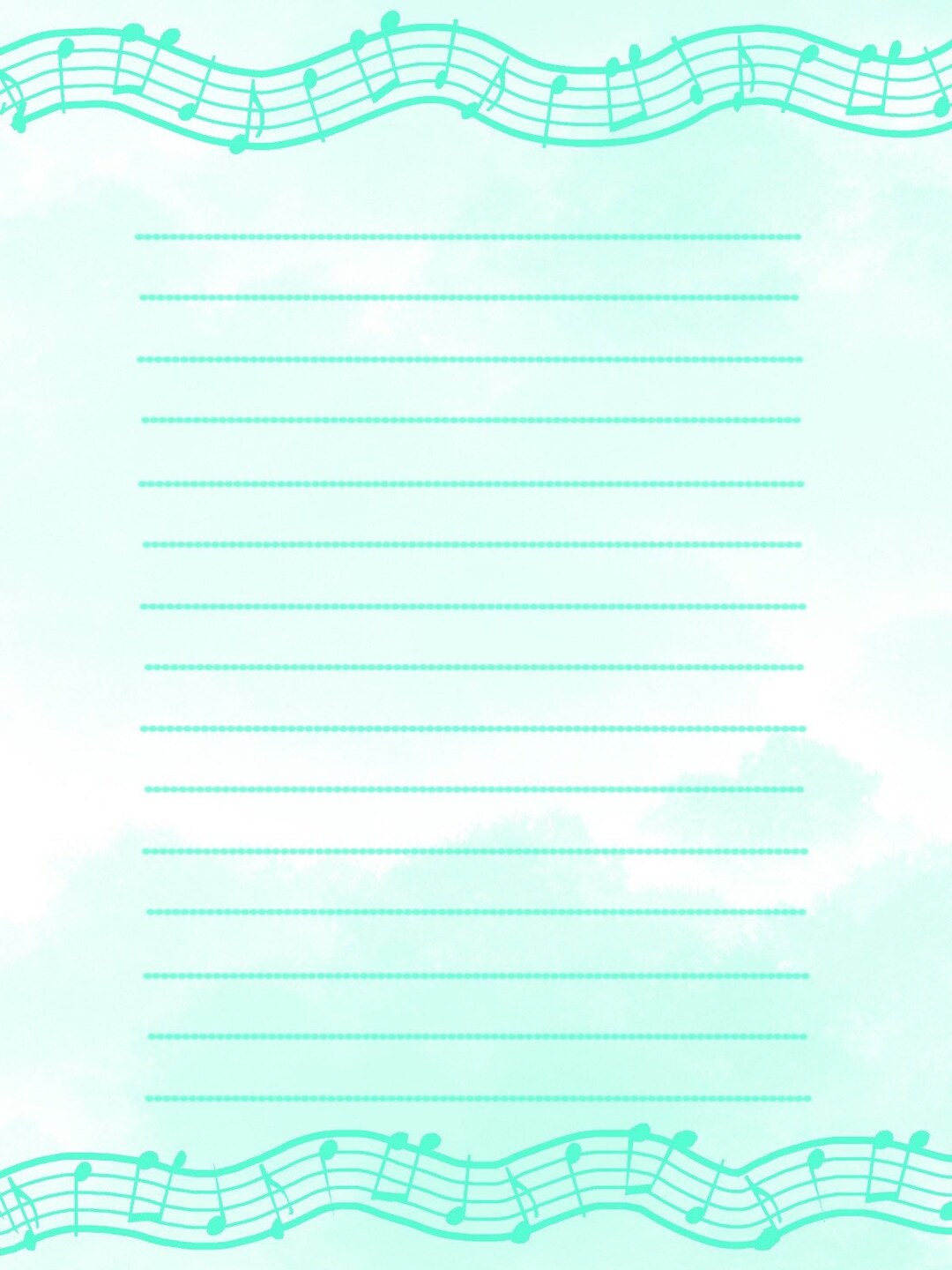 Printable Stationery *music Notes* - Etsy