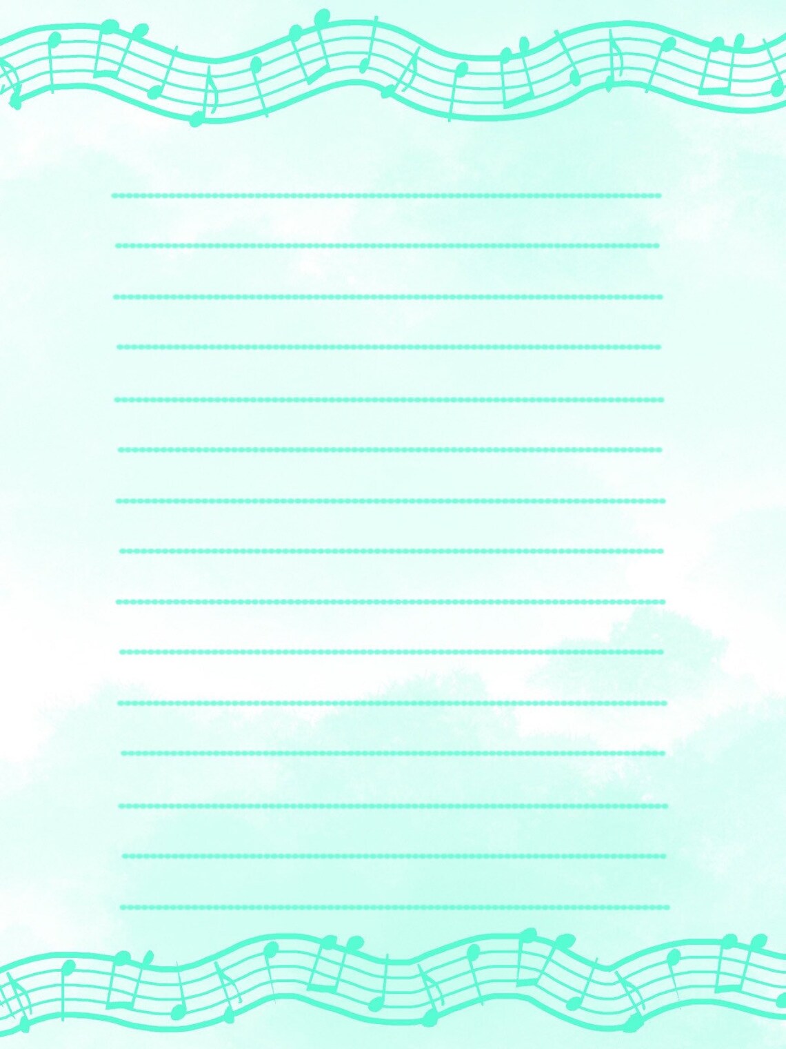 Printable Stationery *music Notes* - Etsy