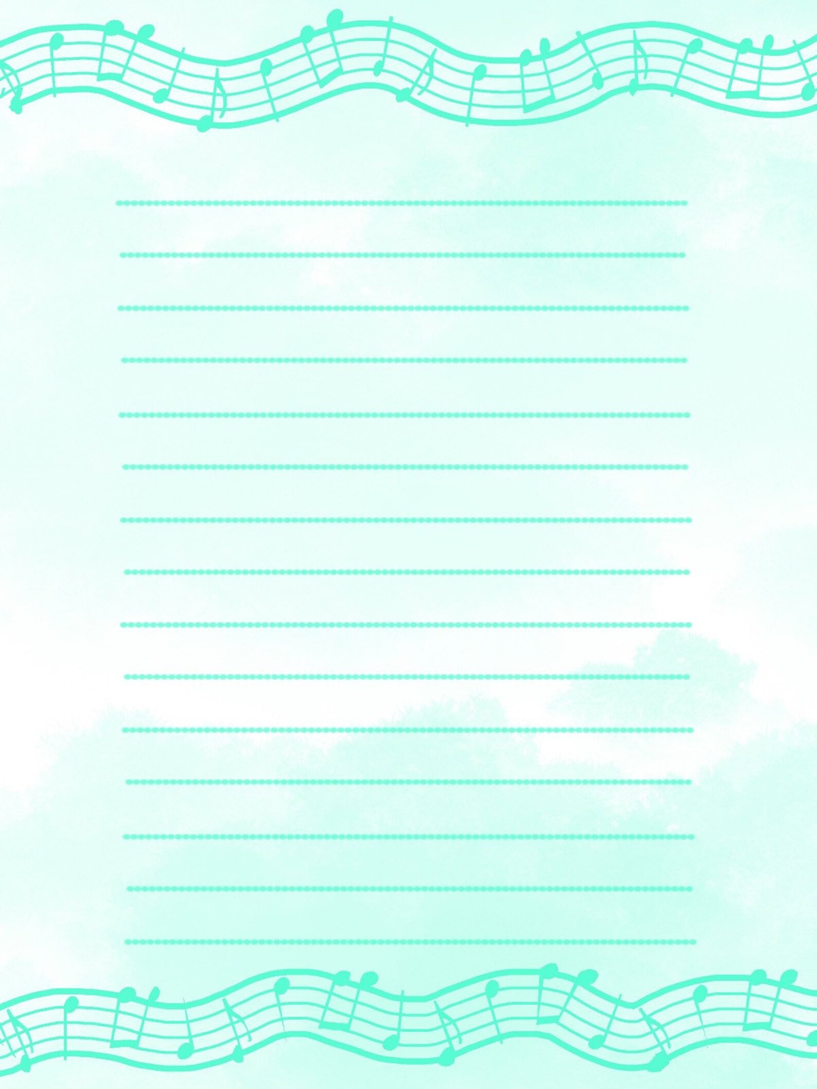 Printable Stationery *music Notes* - Etsy