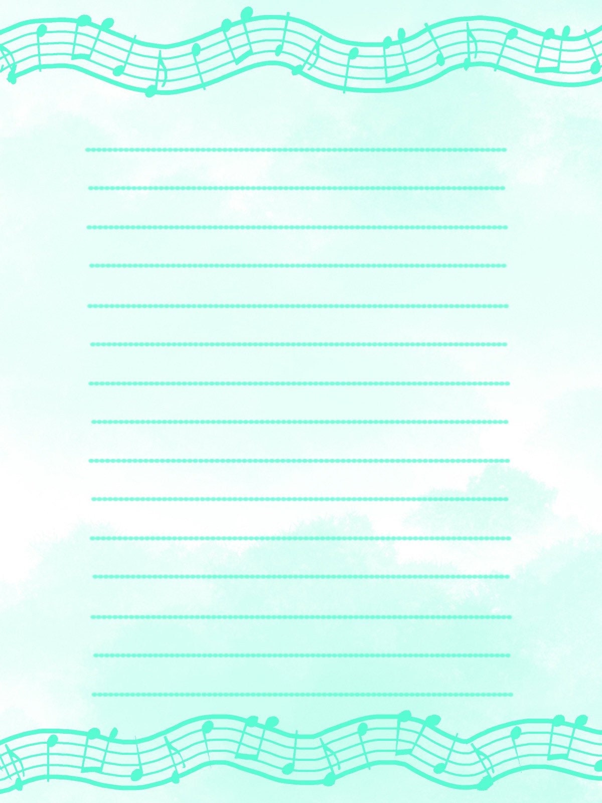 Printable Stationery *music Notes* - Etsy