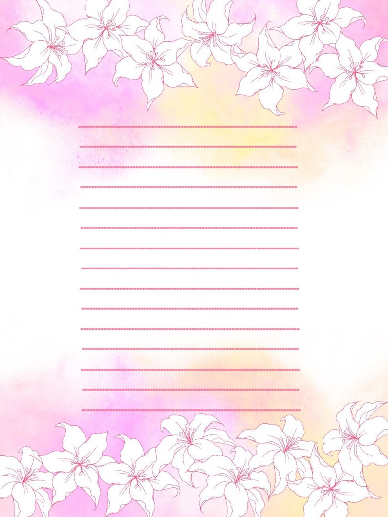 Printable Stationery *flower Assortment* - Etsy