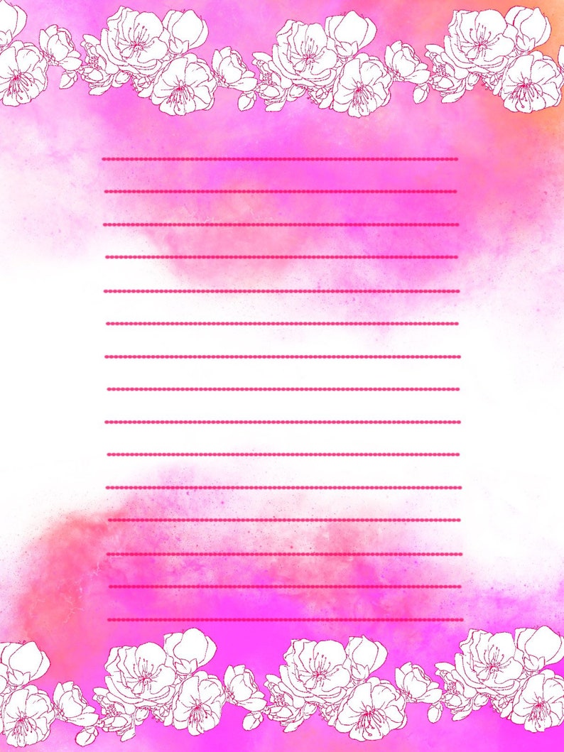 Printable Stationery *flower Assortment 2* - Etsy