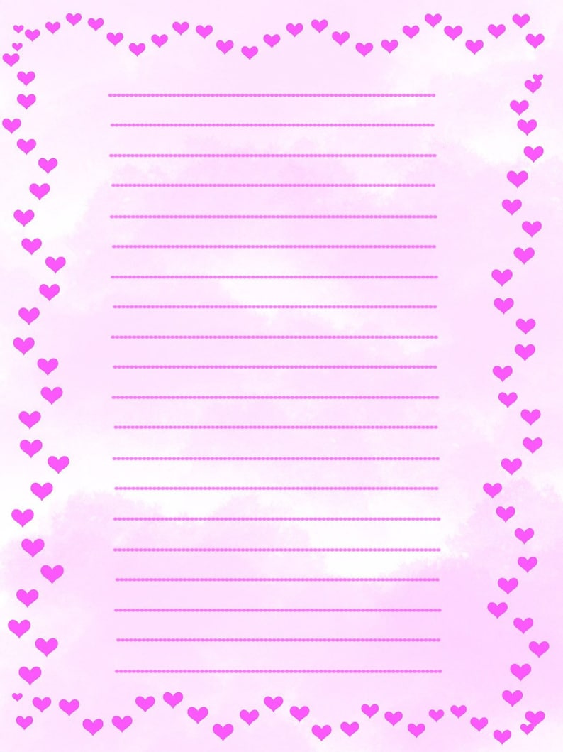 Printable Stationery *dancing Hearts* - Etsy