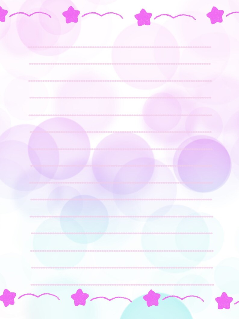 Printable Stationery *bouncy Stars* - Etsy