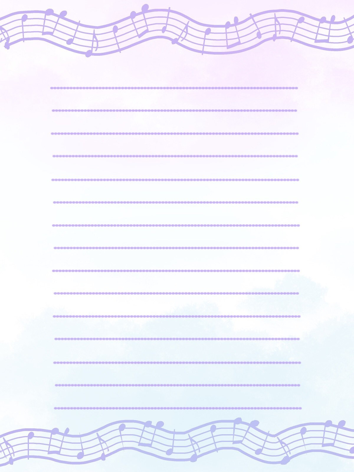 Printable Stationery *music Notes* - Etsy