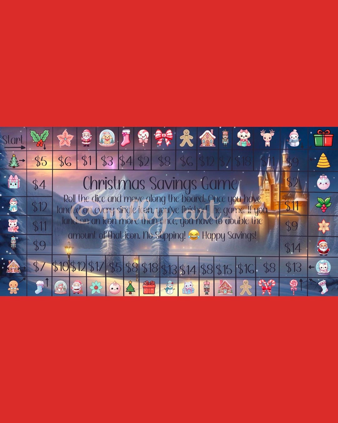 Christmas Savings Challenge Game - Etsy