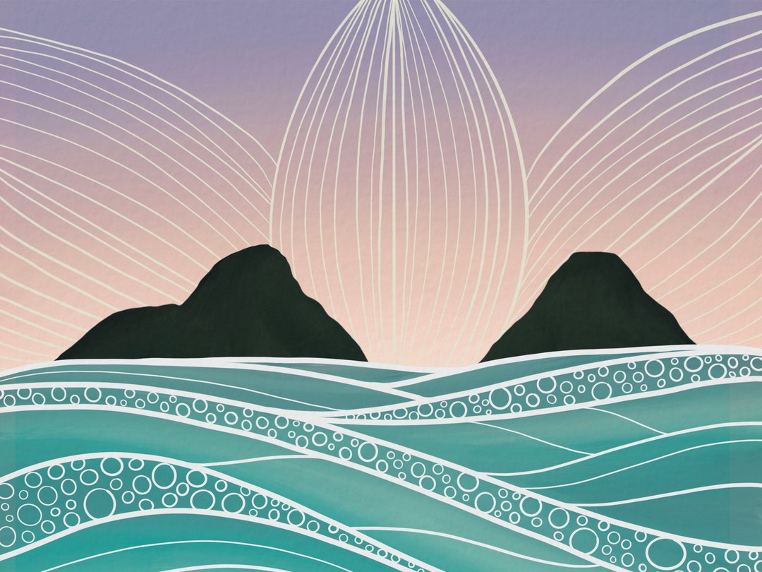 INSTANT DOWNLOAD Printable Art Sunset Lanikai Kailua Candy Mokes Hawaii ...