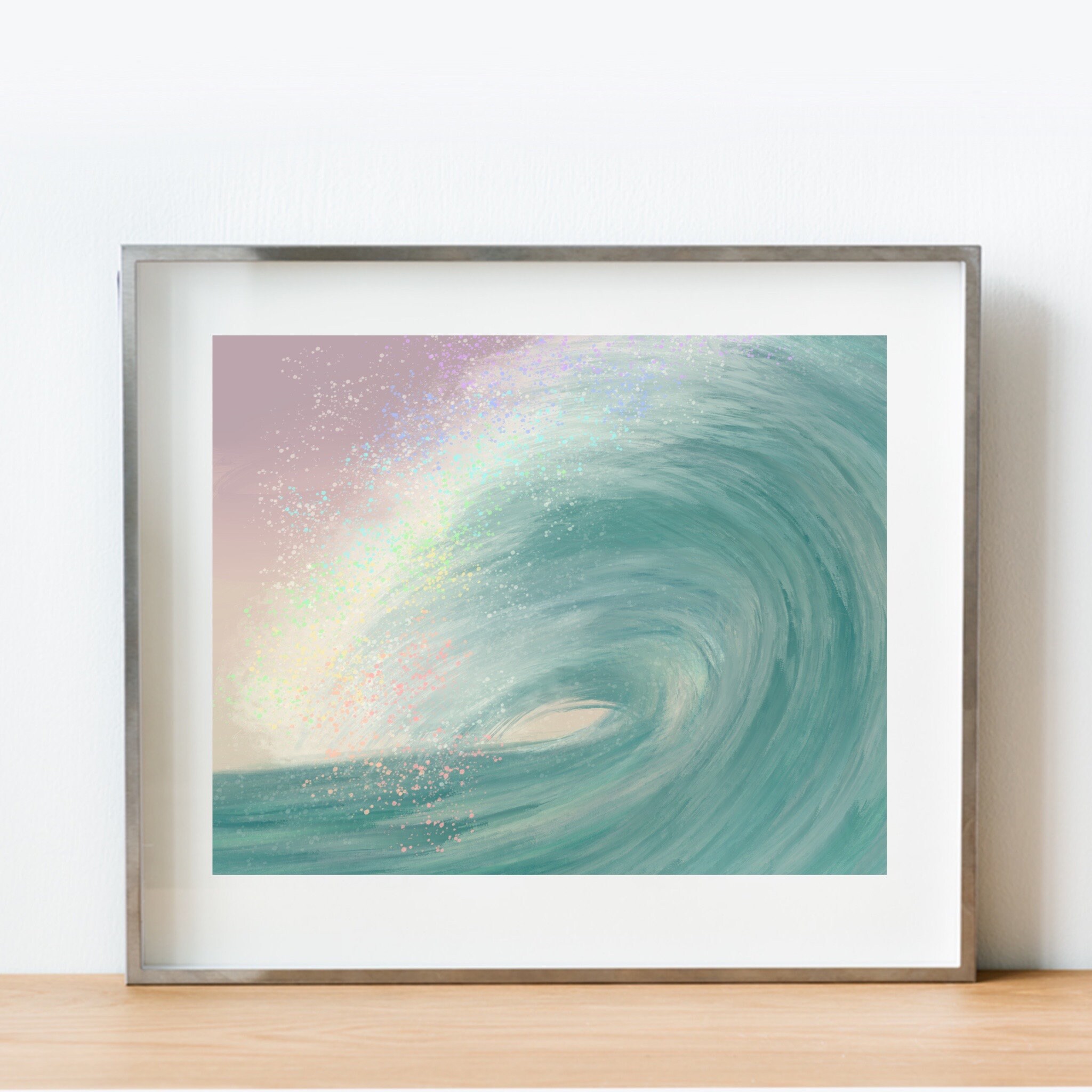 Rainbow Barrel Surf Wave Art - Etsy