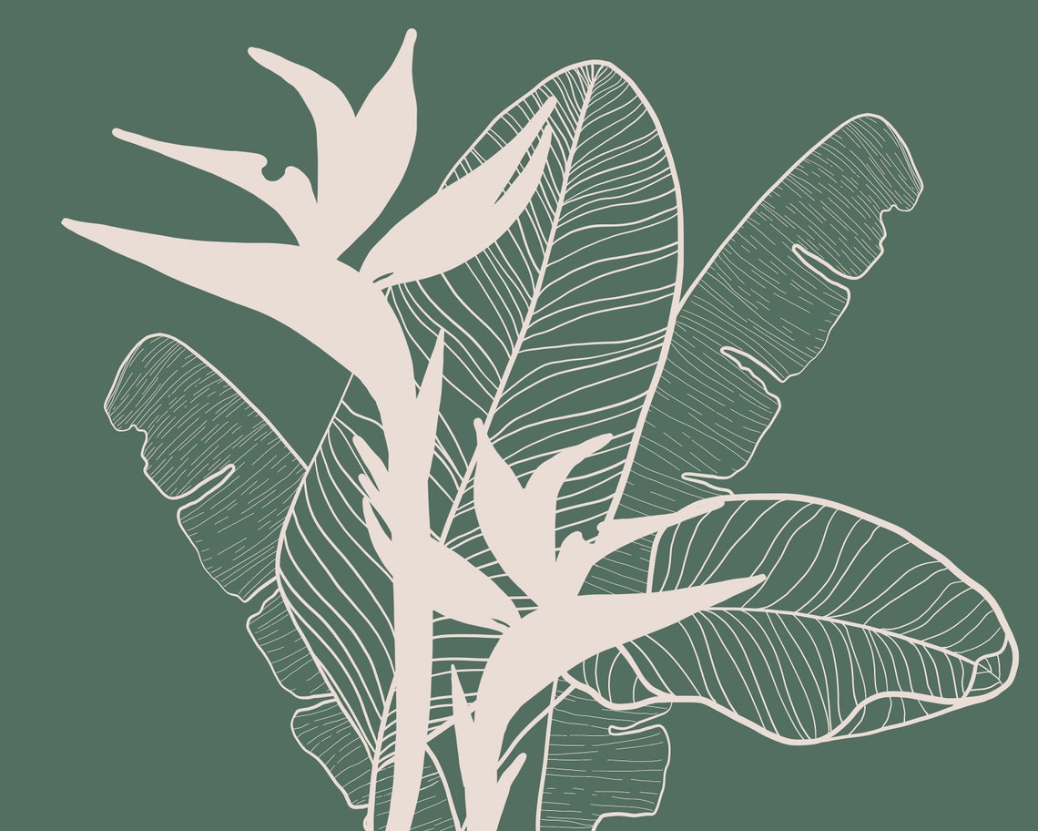 INSTANT DOWNLOAD Printable Art- Serenity- Birds of Paradise Tropical ...