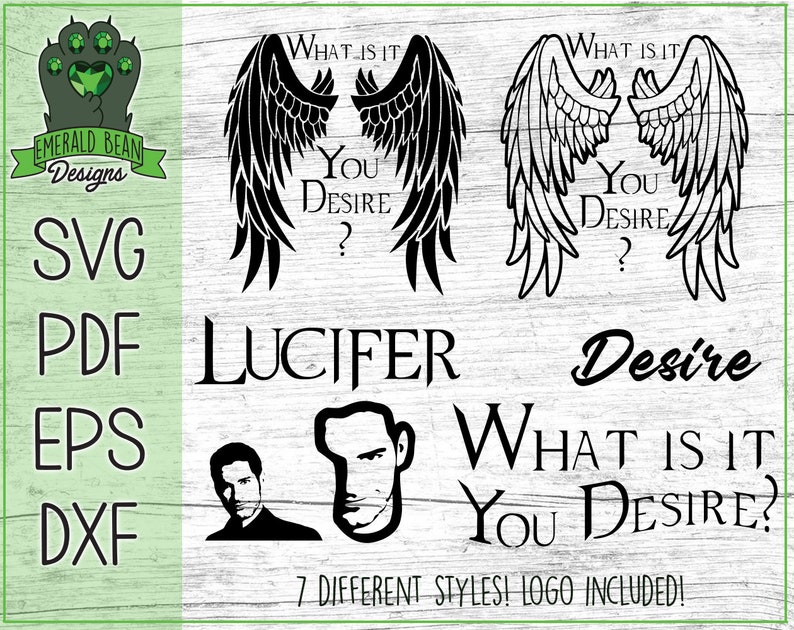 Lucifer Morningstar Clipart Bundle SVG Pdf Eps Dxf files | Etsy