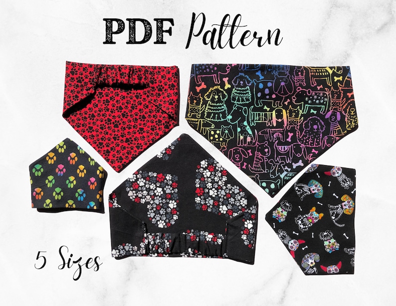 Dog Bandana Elastic Scrunchie PDF Pattern/tutorial - Instant Download ...