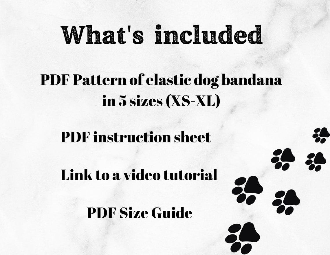 Dog Bandana Elastic Scrunchie PDF Pattern/tutorial Instant - Etsy