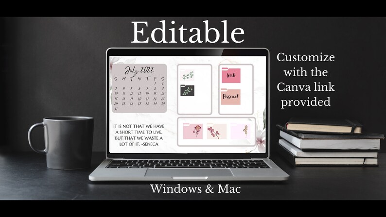 2022-2023 Desktop Organizer Wallpaper & Customizable Folder - Etsy Ireland