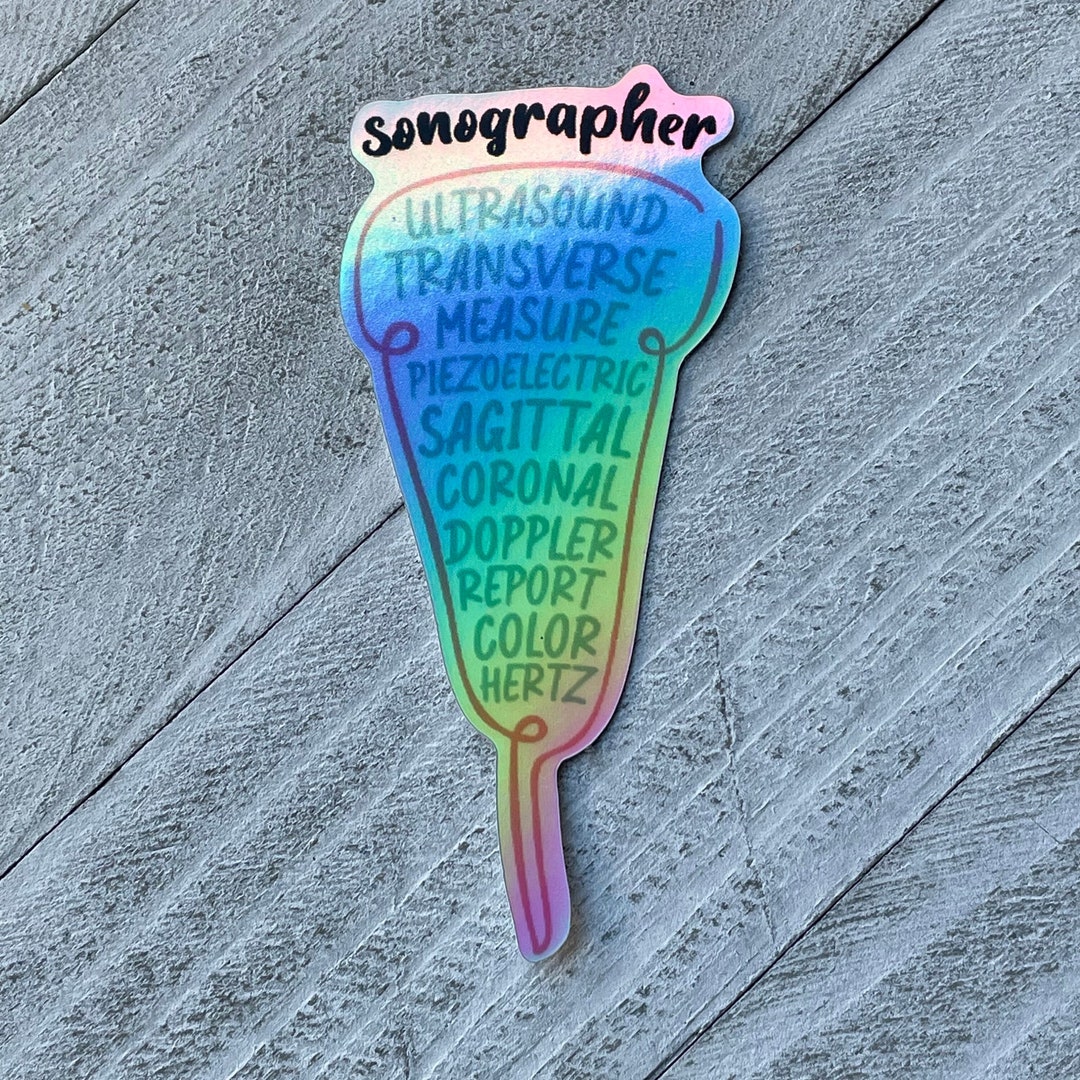 Ultrasound Typography Probe/transducer Design Holographic Sticker/decal ...