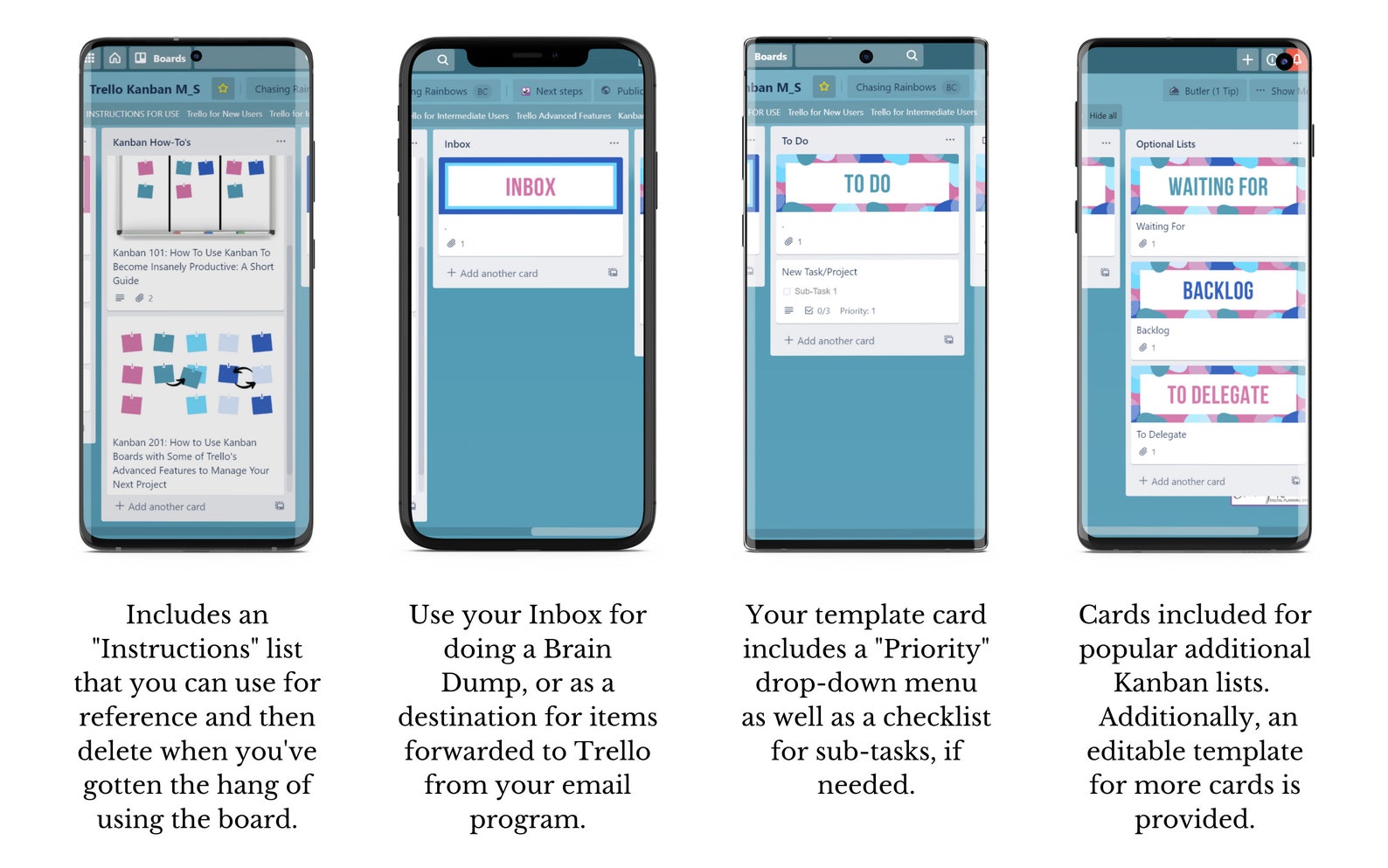 Trello Kanban Board Template (mindsparkle) - Etsy