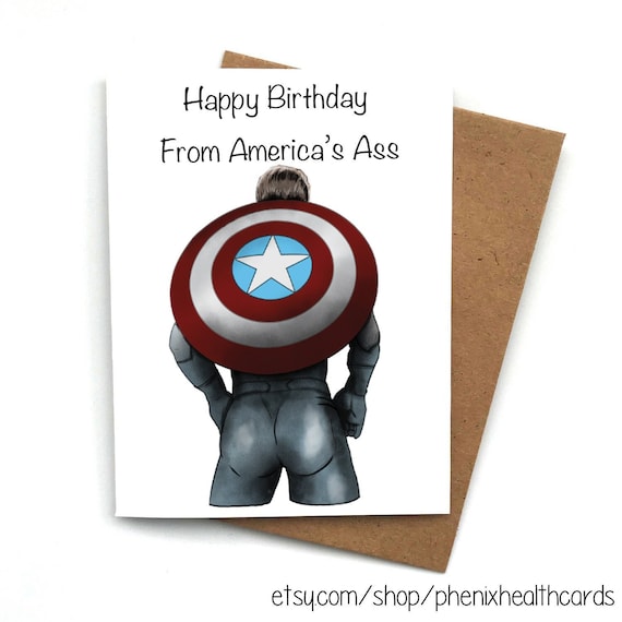 Greeting Card Captain America Birthday Card Captain America - Etsy