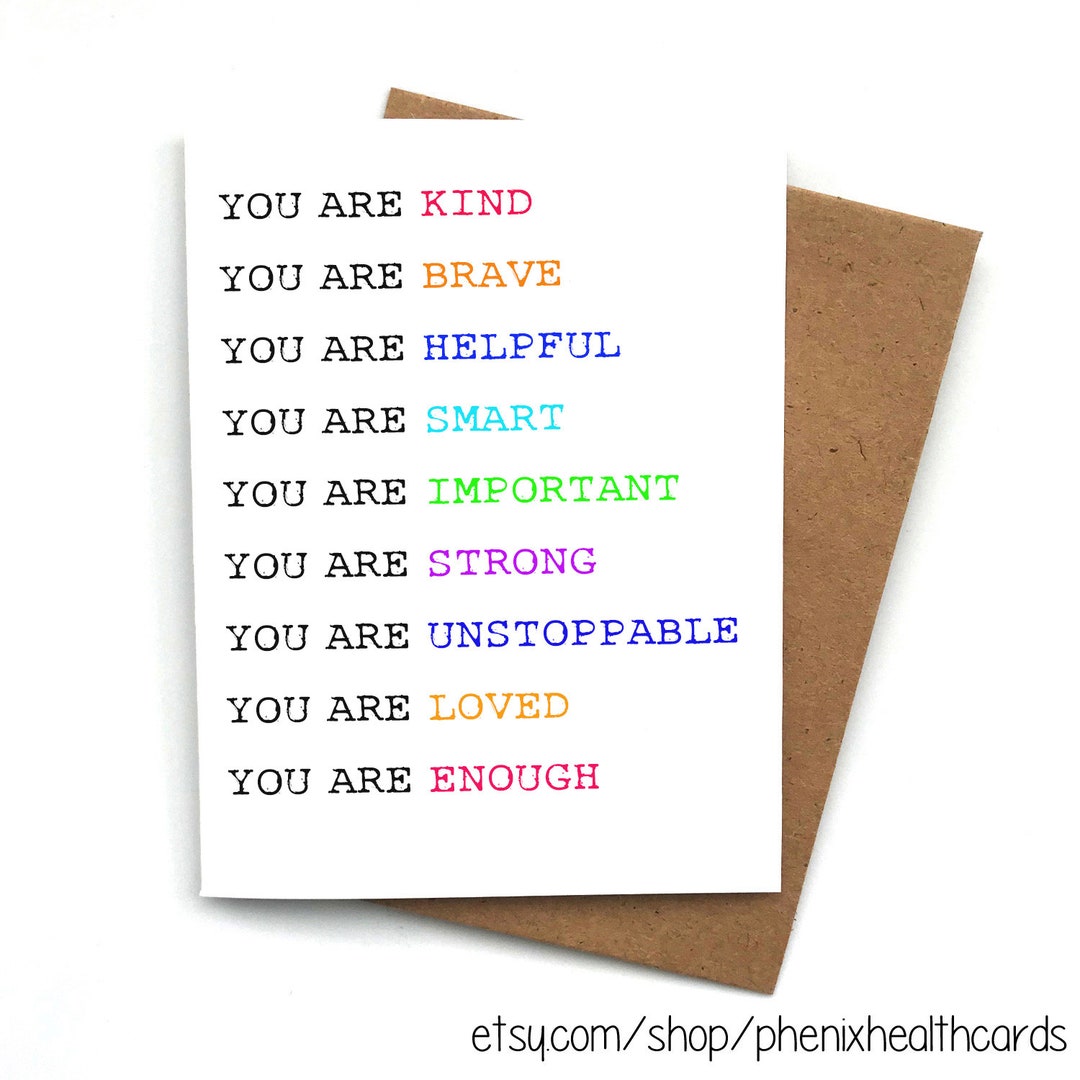 Greeting Card,, You Are Kind You Are Brave You Are Helpful You Are ...