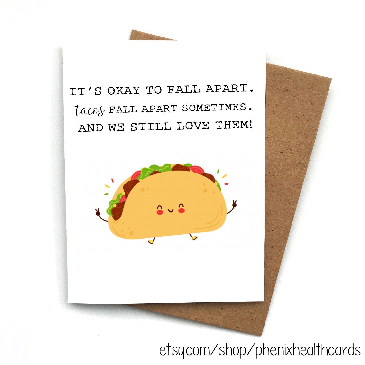 Greeting Card Taco Its Ok Fall Apart Tacos Fall Apart - Etsy Hong Kong